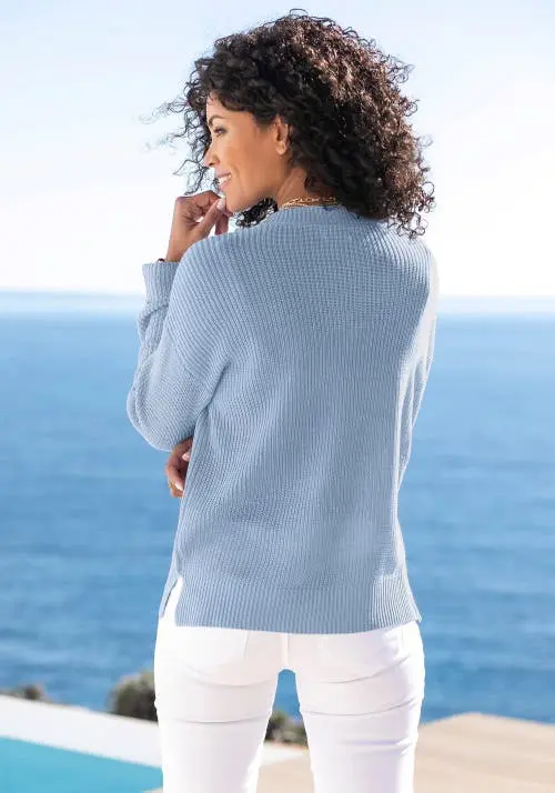 LASCANA Ribbed V-neck Sweater