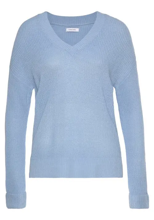 LASCANA Ribbed V-neck Sweater