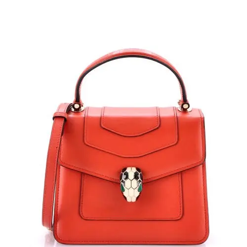 BVLGARI Serpenti Forever Top Handle Bag Leather Small