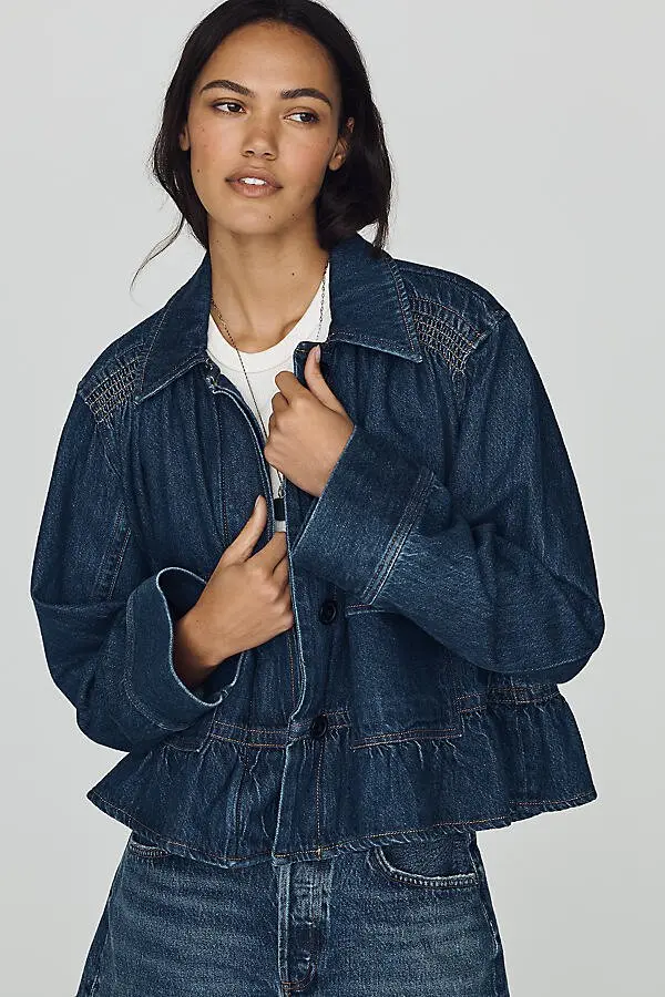 Anthropologie Cotton Denim Swg Jacket