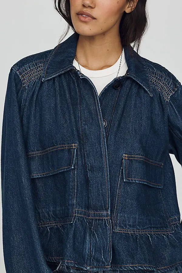 Anthropologie Cotton Denim Swg Jacket
