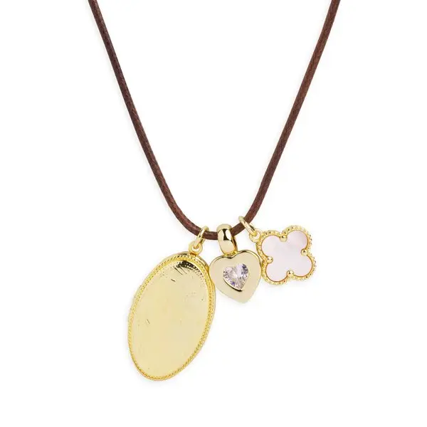 Argento Vivo Charm Cord Locket Necklace