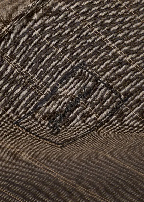 GANNI Pinstriped Double-breasted Wool Blazer