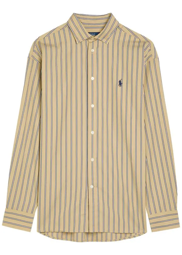 Polo Ralph Lauren Striped Cotton-poplin Shirt - Light Brown