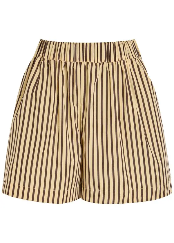 Faithfull The Brand Clemente Striped Cotton-poplin Shorts - Beige