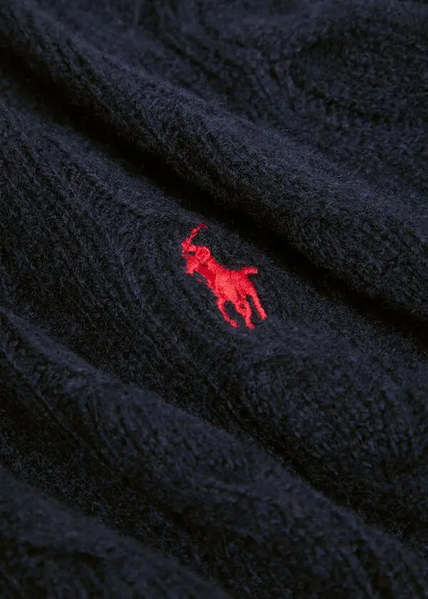 Polo Ralph Lauren Cable-knit Wool And Cashmere-blend Jumper - Navy