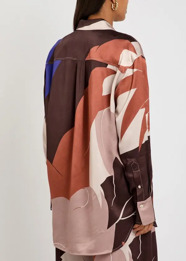 Victoria Beckham Remi Printed Satin-crepe Shirt
