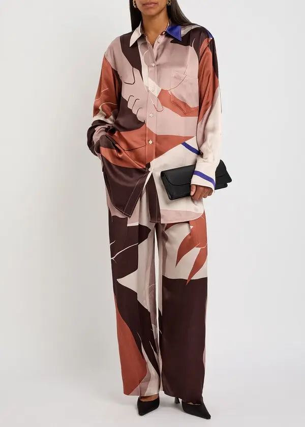Victoria Beckham Remi Printed Satin-crepe Shirt