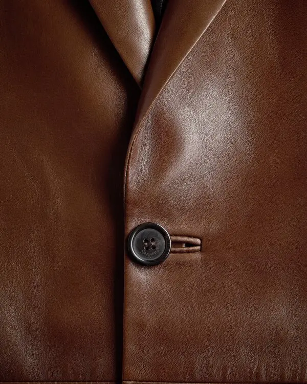 Saint Laurent Long-sleeve Leather Jacket