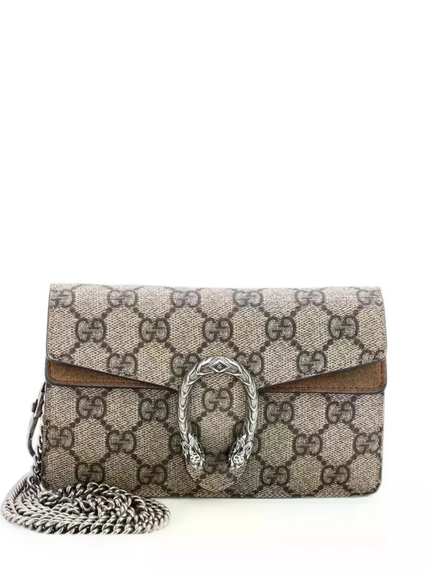 Gucci Dionysus Bag Gg Coated Canvas Super Mini Crossbody Bag - Brown
