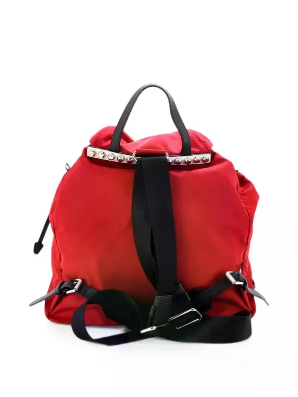 Prada New Vela Tessuto With Studded Leather Backpack