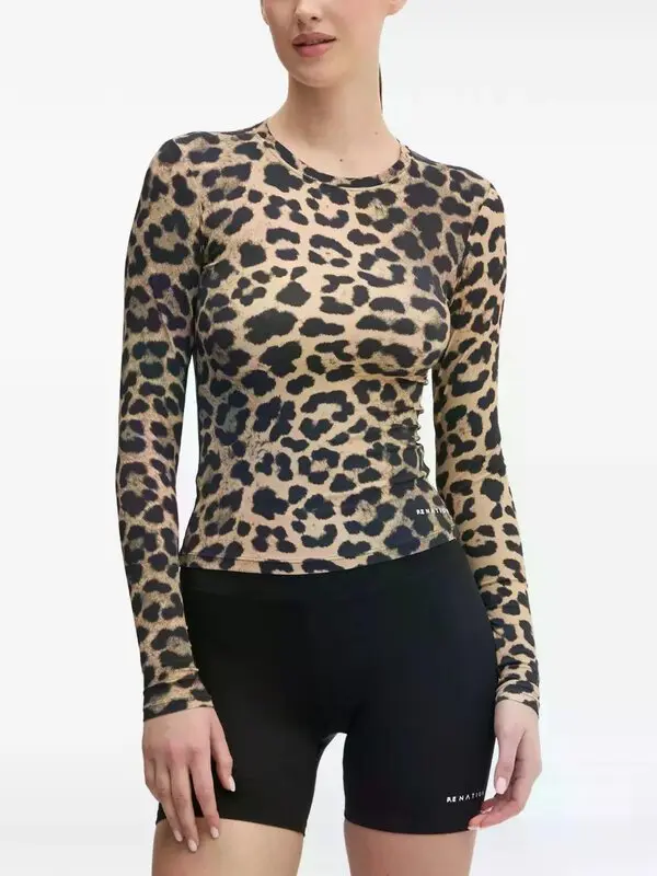 P.E Nation Leopard-print Long-sleeve T-shirt - Neutrals