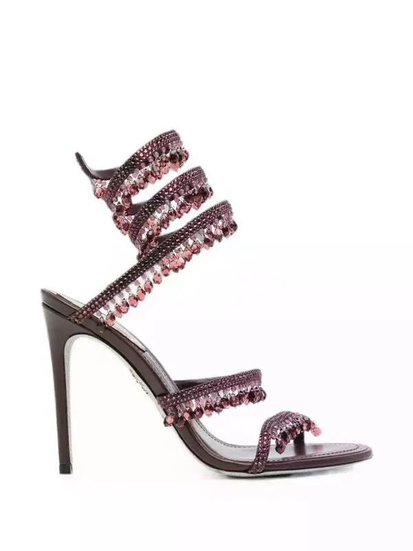 Rene Caovilla Chandelier Crystal-embellished Sandals - Purple