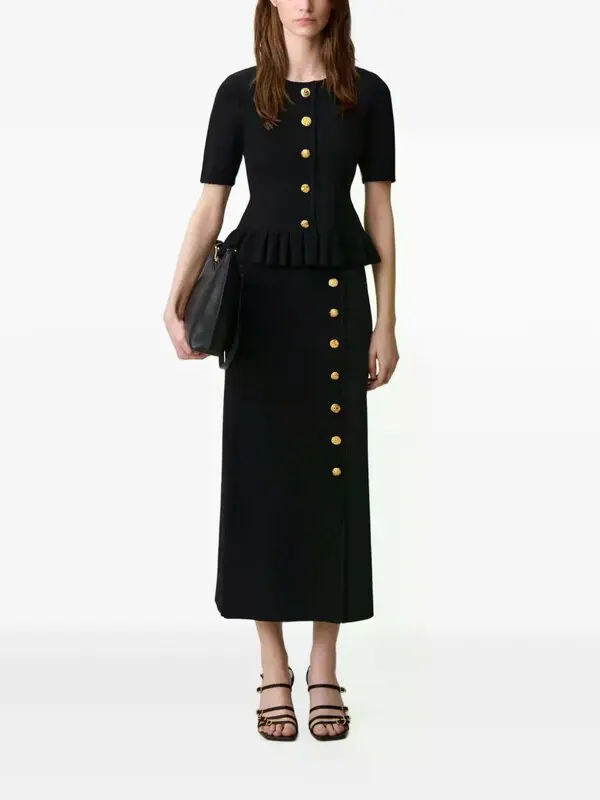 Claudie Pierlot Ruffled-hem Button-front Top