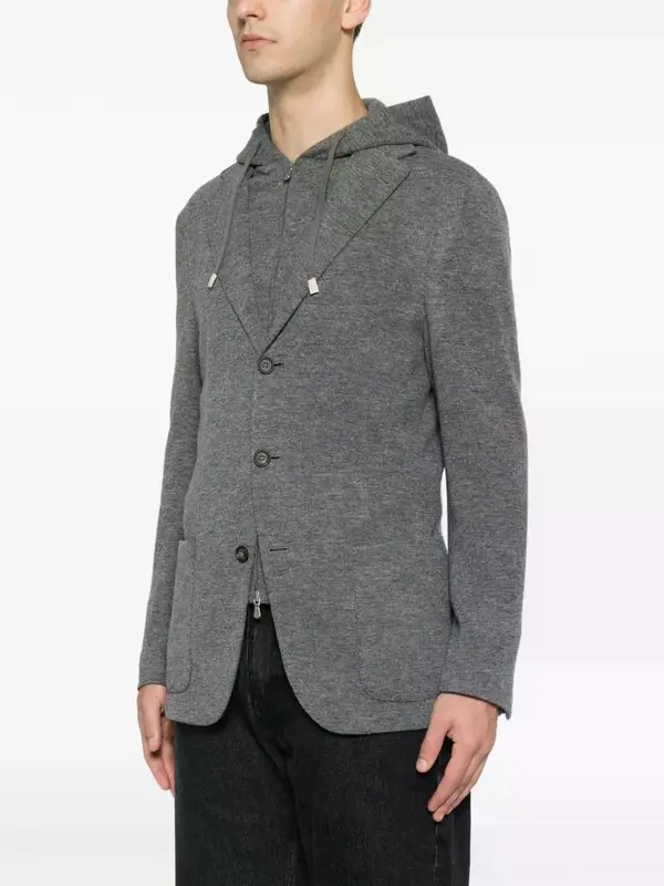 Eleventy Hooded Single-breasted Jacket