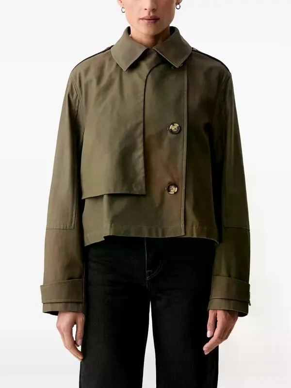 Rag & Bone Double-breasted Cropped Jacket - Green