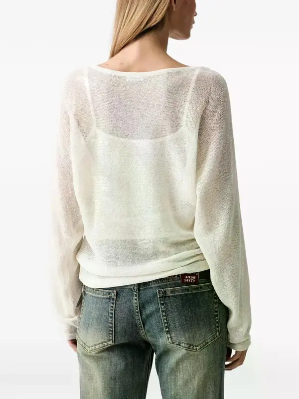 Miss Sixty Cherry-print Batwing-sleeve Sweater - White