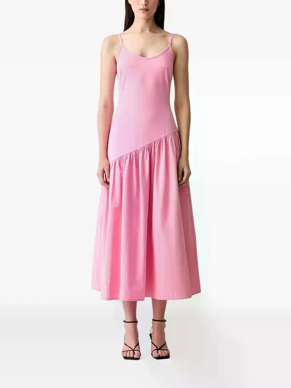 NEVER FULLY DRESSED Asymmetric Ruffled Midi Dress
