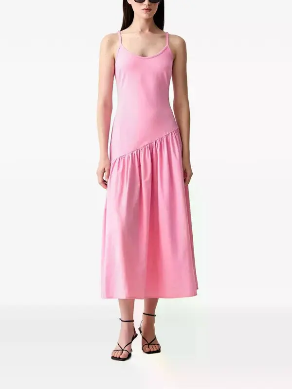 NEVER FULLY DRESSED Asymmetric Ruffled Midi Dress