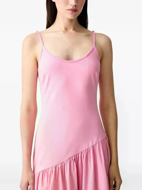 NEVER FULLY DRESSED Asymmetric Ruffled Midi Dress