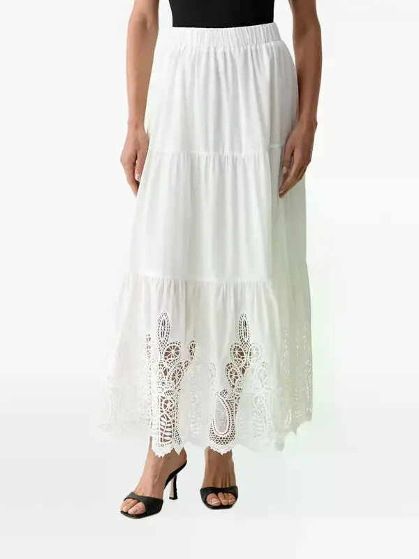 MORGAN Broderie Anglaise Tiered Maxi Skirt