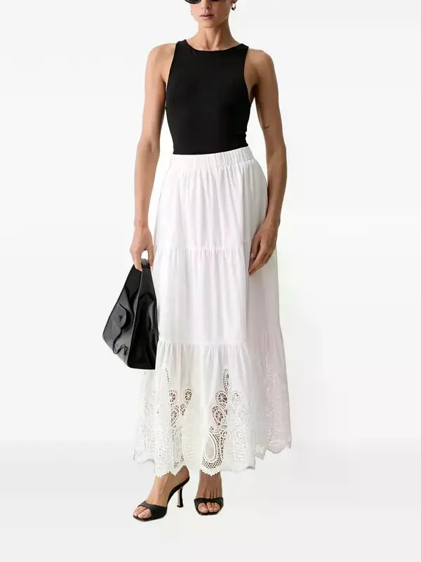 MORGAN Broderie Anglaise Tiered Maxi Skirt