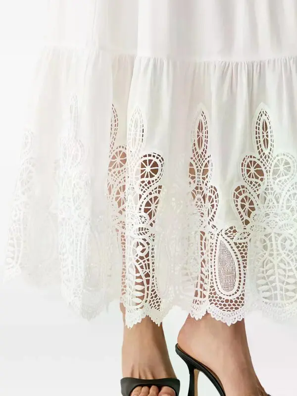 MORGAN Broderie Anglaise Tiered Maxi Skirt