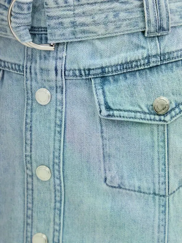 MORGAN Belted Button-front Mini Skirt
