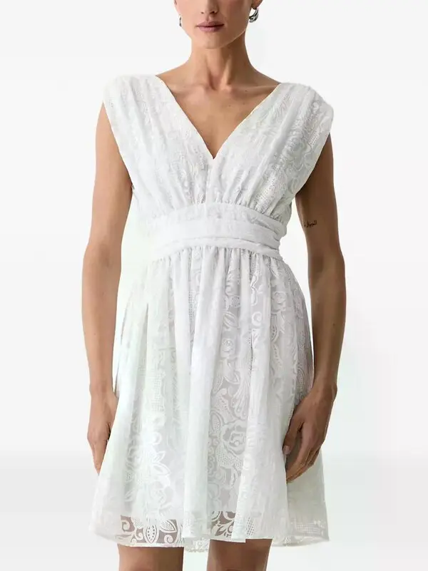 MORGAN Lace-overlay Mini Dress - White