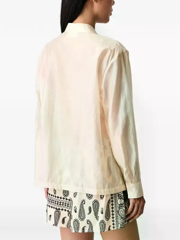VICOLO Frog Fastening Band Collar Shirt