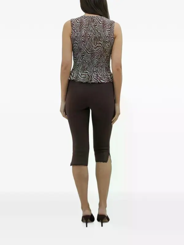 HOUSE OF SUNNY Zebra-print Smocked Top - Brown