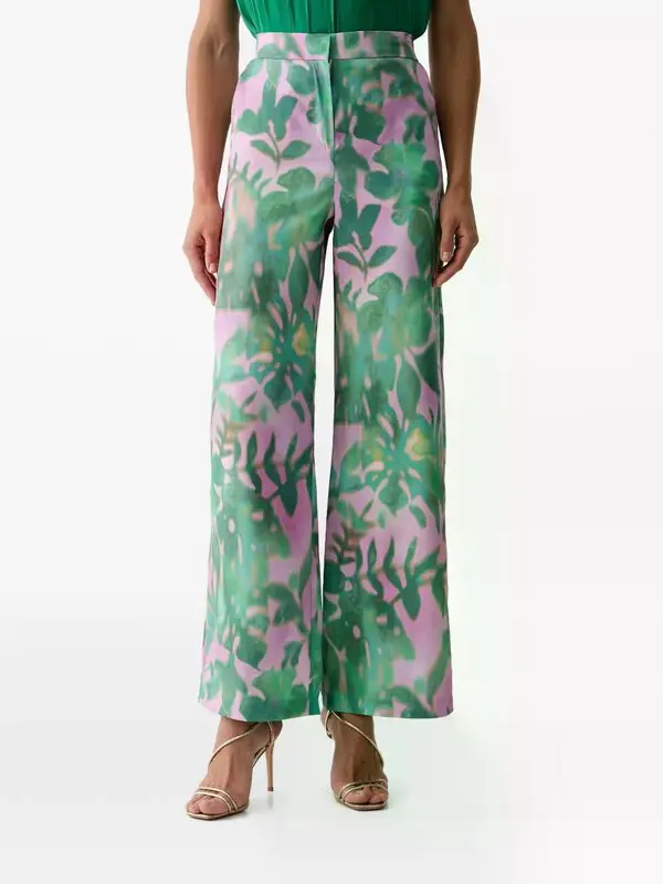 MORGAN Floral Print Wide Leg Trousers