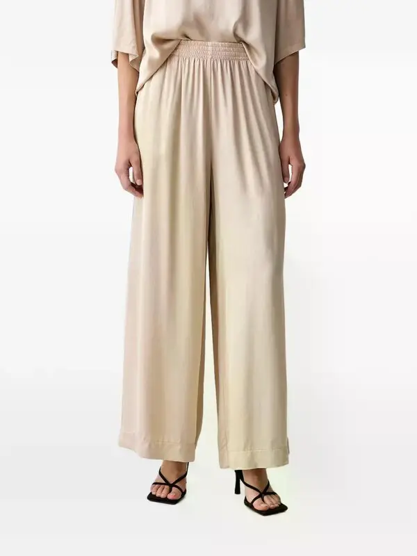 VICOLO Elasticated Palazzo Pants - Neutrals
