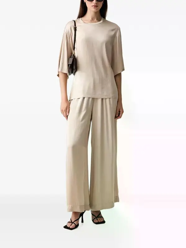 VICOLO Elasticated Palazzo Pants - Neutrals
