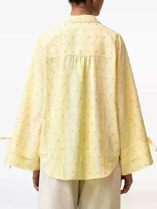 NEVER FULLY DRESSED Stud-embellished Striped Shirt