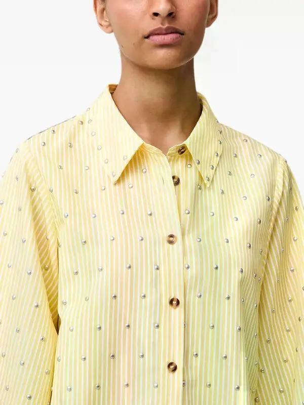 NEVER FULLY DRESSED Stud-embellished Striped Shirt