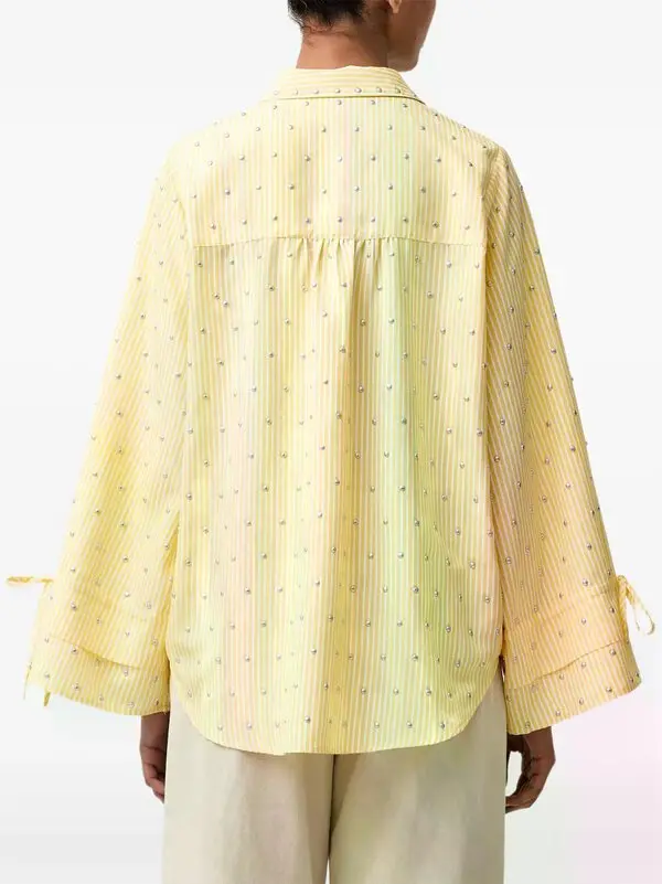 NEVER FULLY DRESSED Stud-embellished Striped Shirt