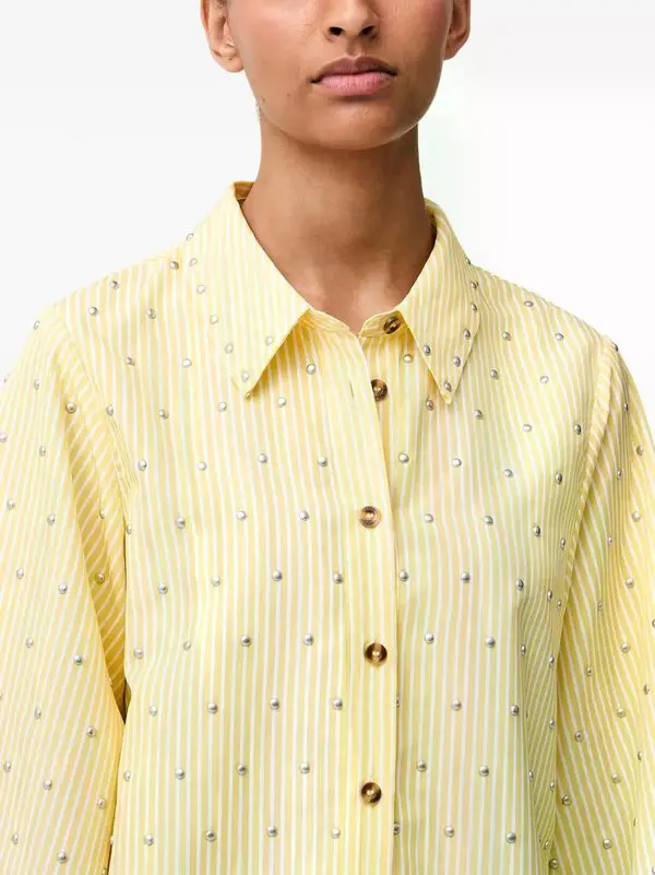 NEVER FULLY DRESSED Stud-embellished Striped Shirt