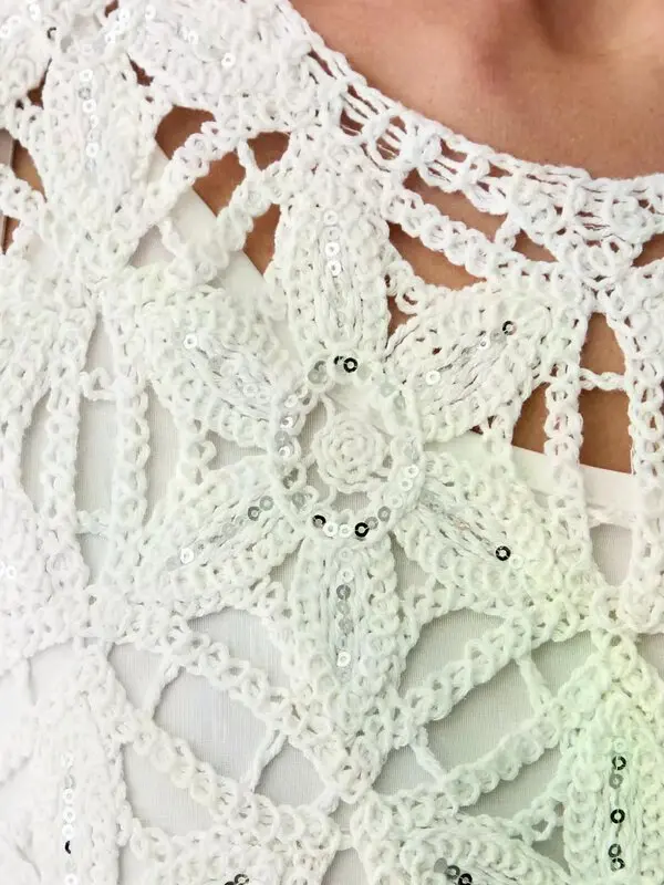 MORGAN Sequin-embellished Crochet Mini Dress