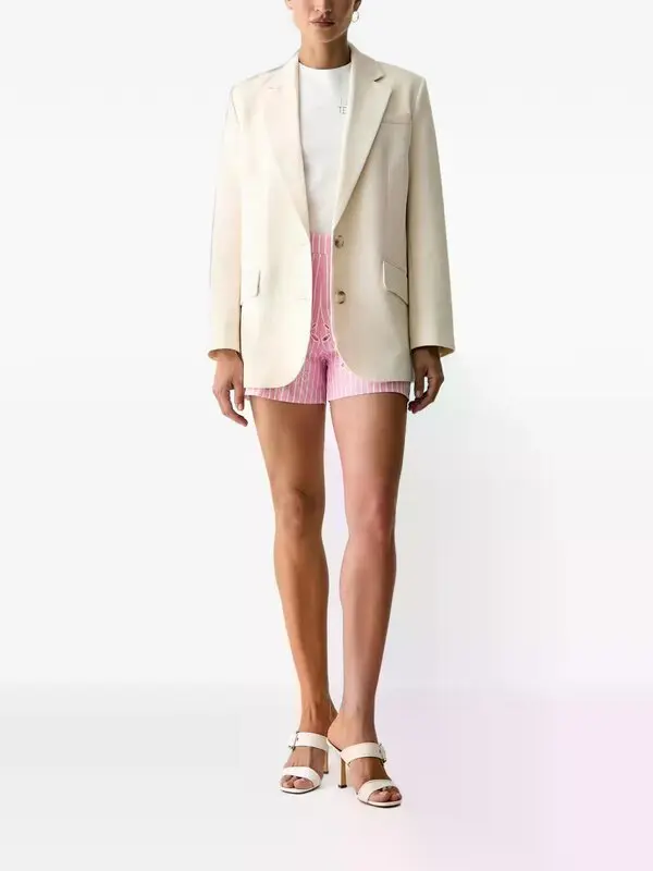 MORGAN Stripe-pattern Cut-out Shorts