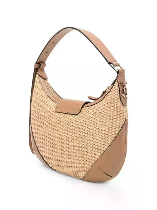 JIMMY CHOO Woven-panel Leather Shoulder Bag
