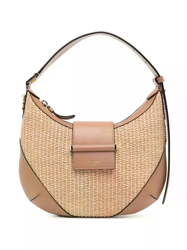 JIMMY CHOO Woven Leather Shoulder Bag - Neutrals