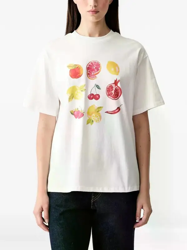 NEVER FULLY DRESSED Fruit Collage" T-shirt