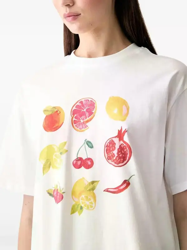 NEVER FULLY DRESSED Fruit Collage" T-shirt