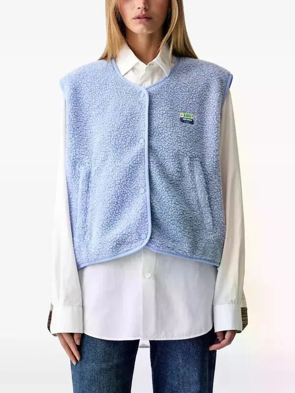 American Vintage Hoktown Logo-patch Gilet - Blue