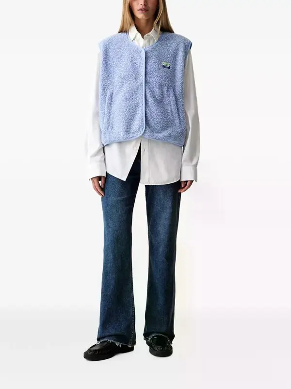 American Vintage Hoktown Logo-patch Gilet - Blue