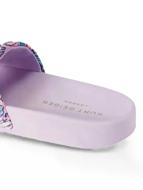 Kurt Geiger Meena Eagle Quilted Butterfly Print Slides
