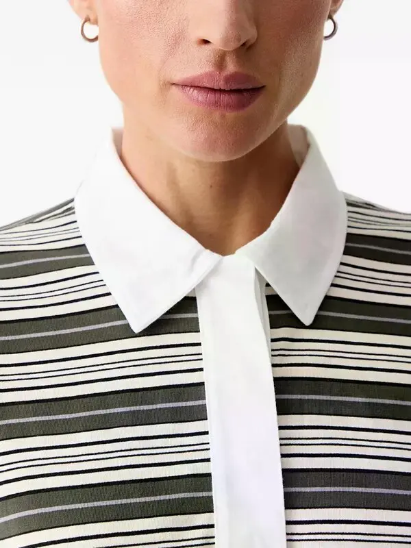 Rag & Bone Kelly Striped Long-sleeve Cotton Polo Shirt - Green