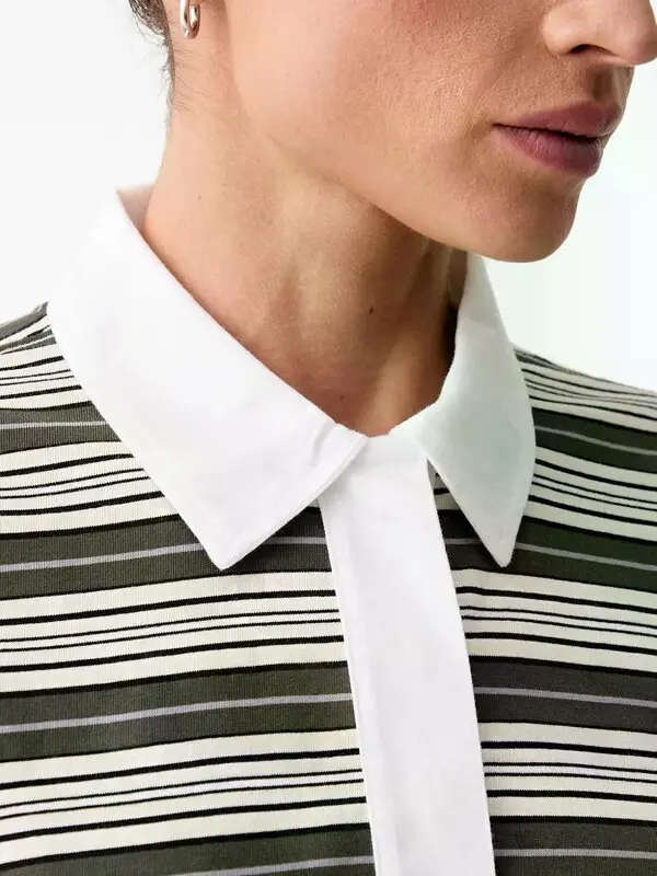 Rag & Bone Kelly Striped Long-sleeve Cotton Polo Shirt - Green