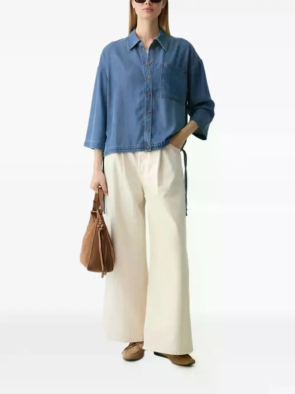 MOS MOSH Tessa Drawstring-hem Denim Shirt